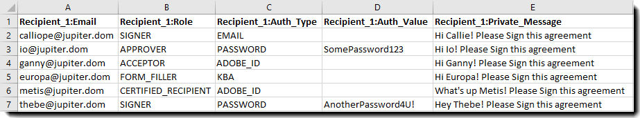 Generate multiple agreements in bulk using a CSV form